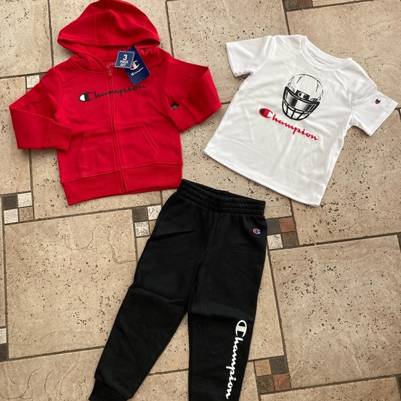 Champion | Matching Sets | Nwt Champion Boys Jacket Tshirt Jogger 3 Pcs ...